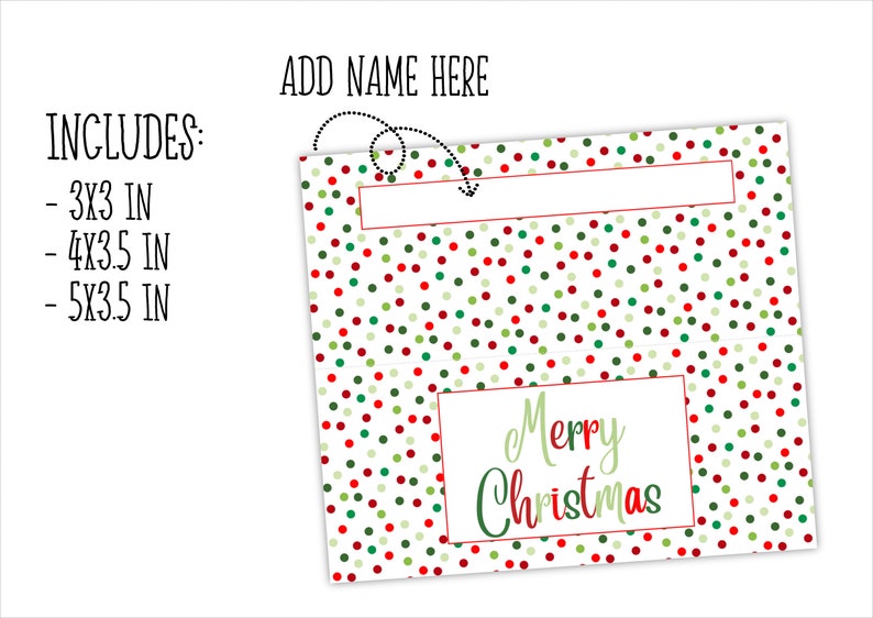Merry Christmas Treat Bag Topper | Printable Cookie Bag Topper Candy ...