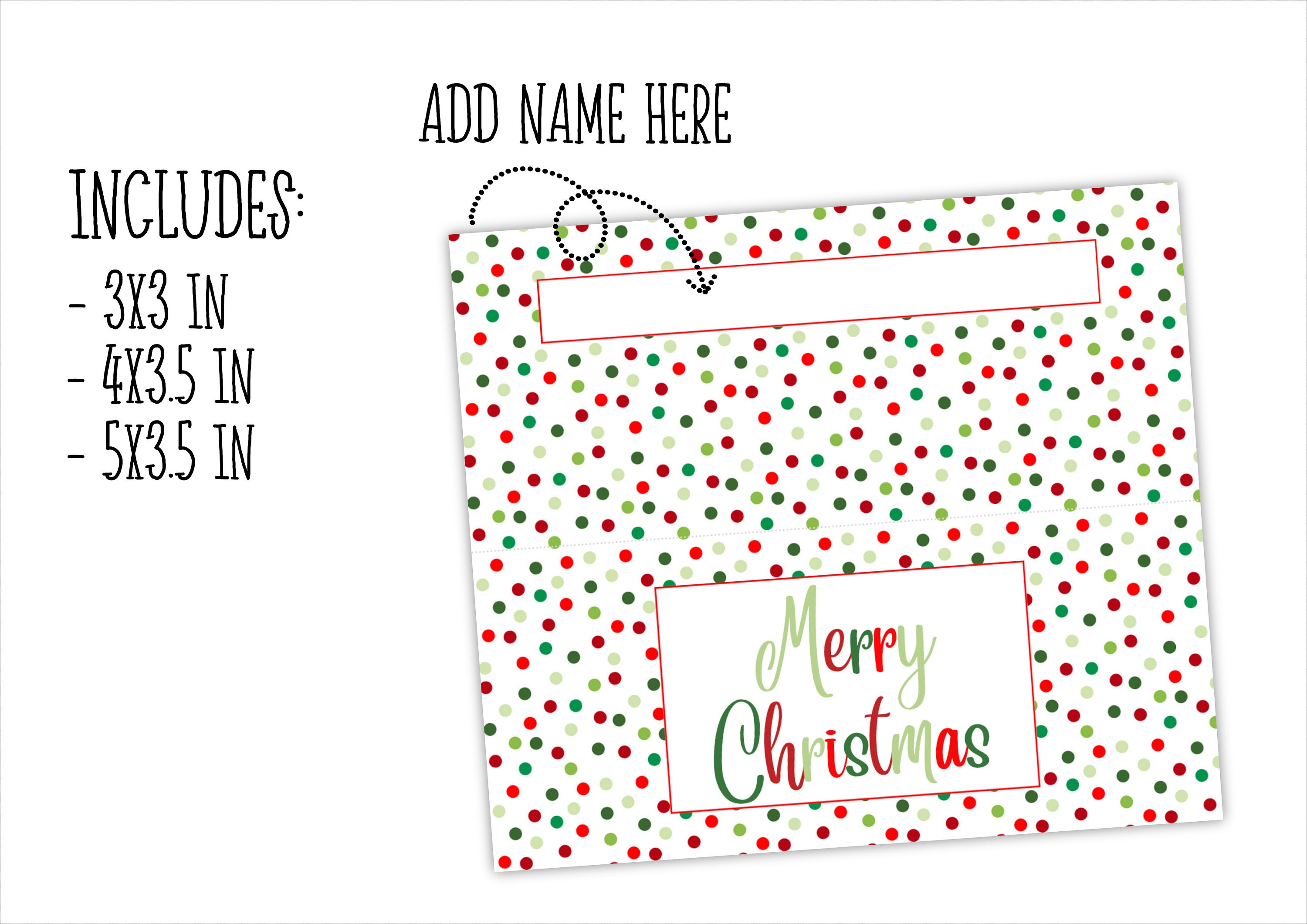 Merry Christmas Treat Bag Topper | Printable Cookie Bag Topper Candy ...