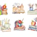 School Supplies Clipart, Watercolor Pngs, Instant Download, Classroom ...
