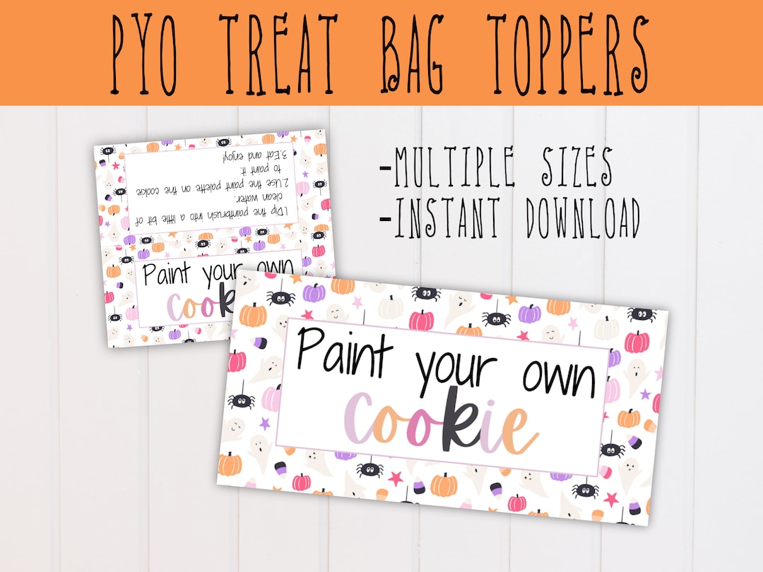 Halloween PYO Paint Your Own Cookie Bag Topper | Printable | Cookie Bag ...