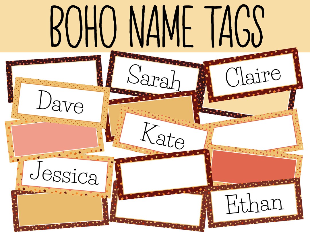 Classroom Name Tags Template Editable | Printable | Elementary School ...