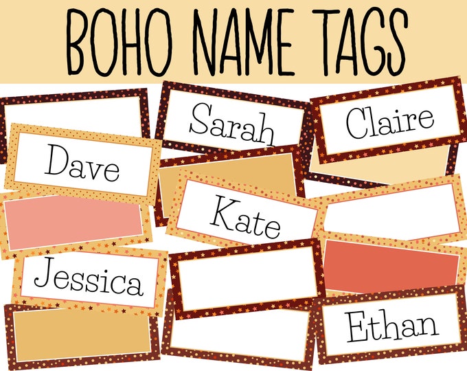 Modern Farmhouse Classroom Name Tags / Printable Name Tags / Boho ...