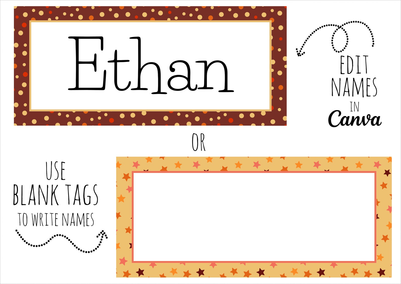 Classroom Name Tags Template Editable | Printable | Elementary School ...