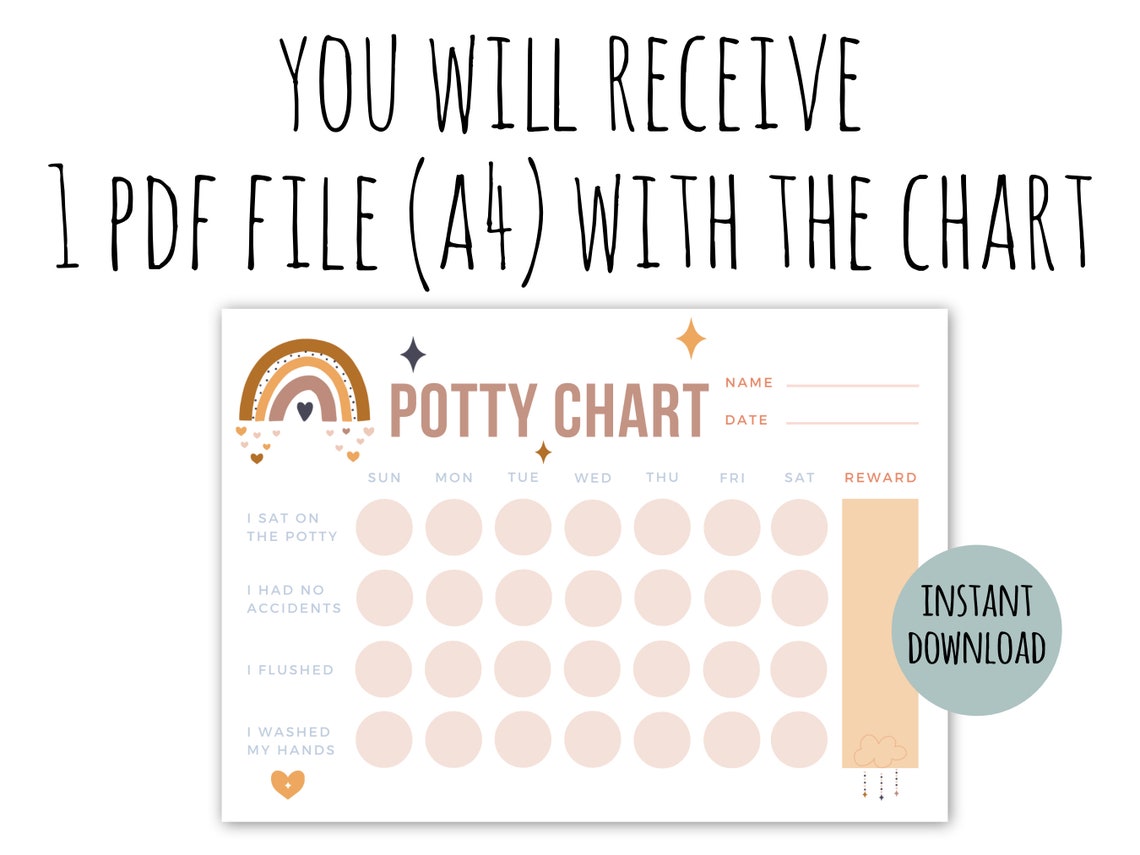 Potty Chart Printable Boho Rainbow Potty Training Chart - Etsy