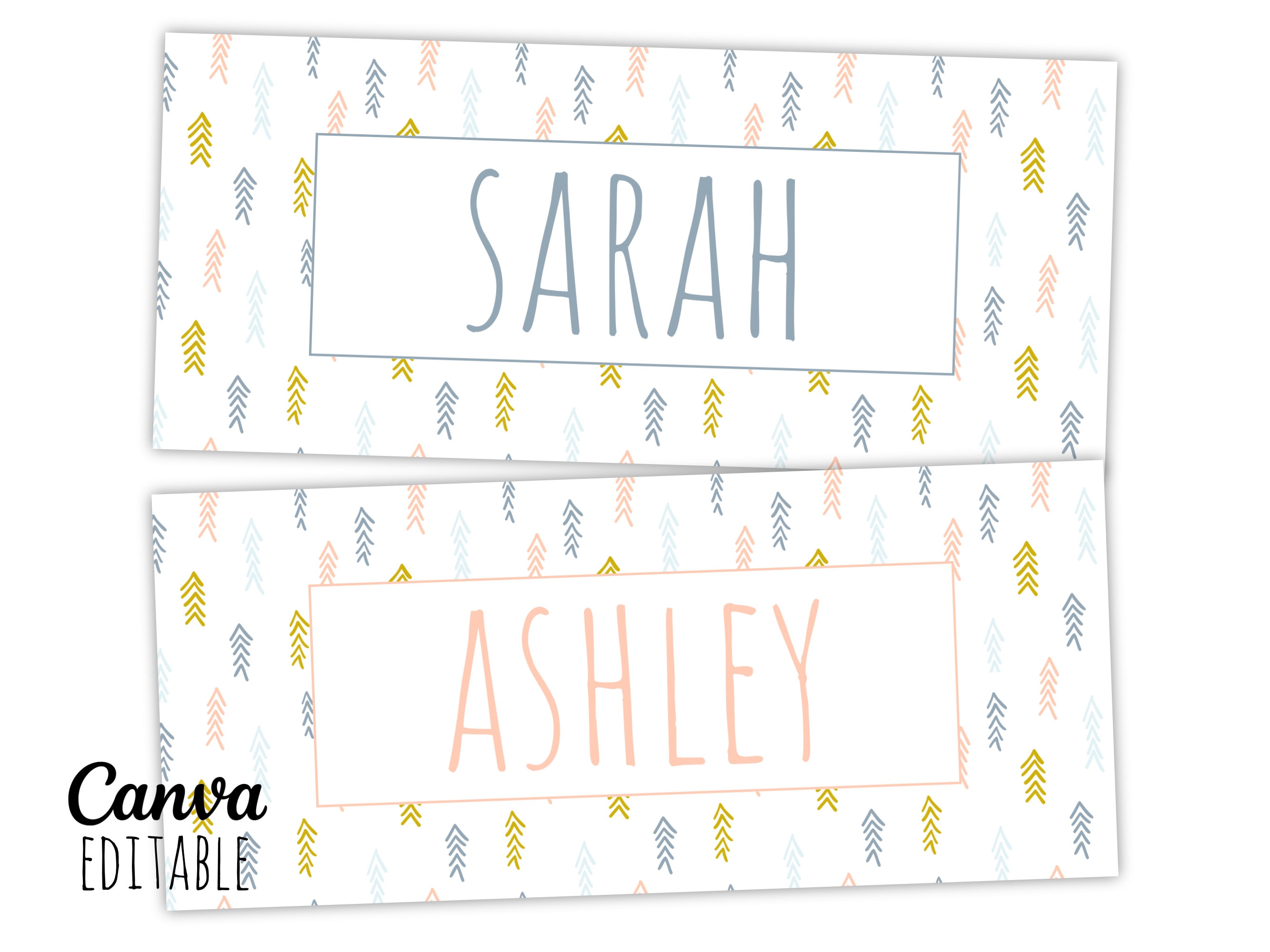 Classroom Name Tags Template Boho Editable | Printable | Classroom ...
