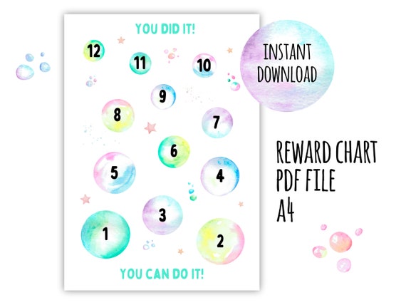 Reward Chart for Kids Printable Potty Chart Toddler Chore - Etsy