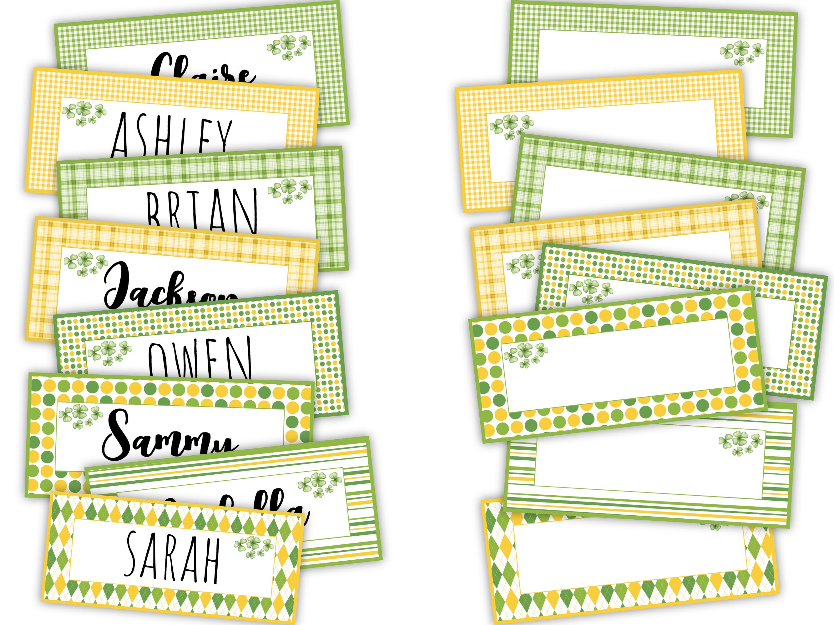 St. Patrick's Day Name Tags Template Classroom Editable | Printable ...