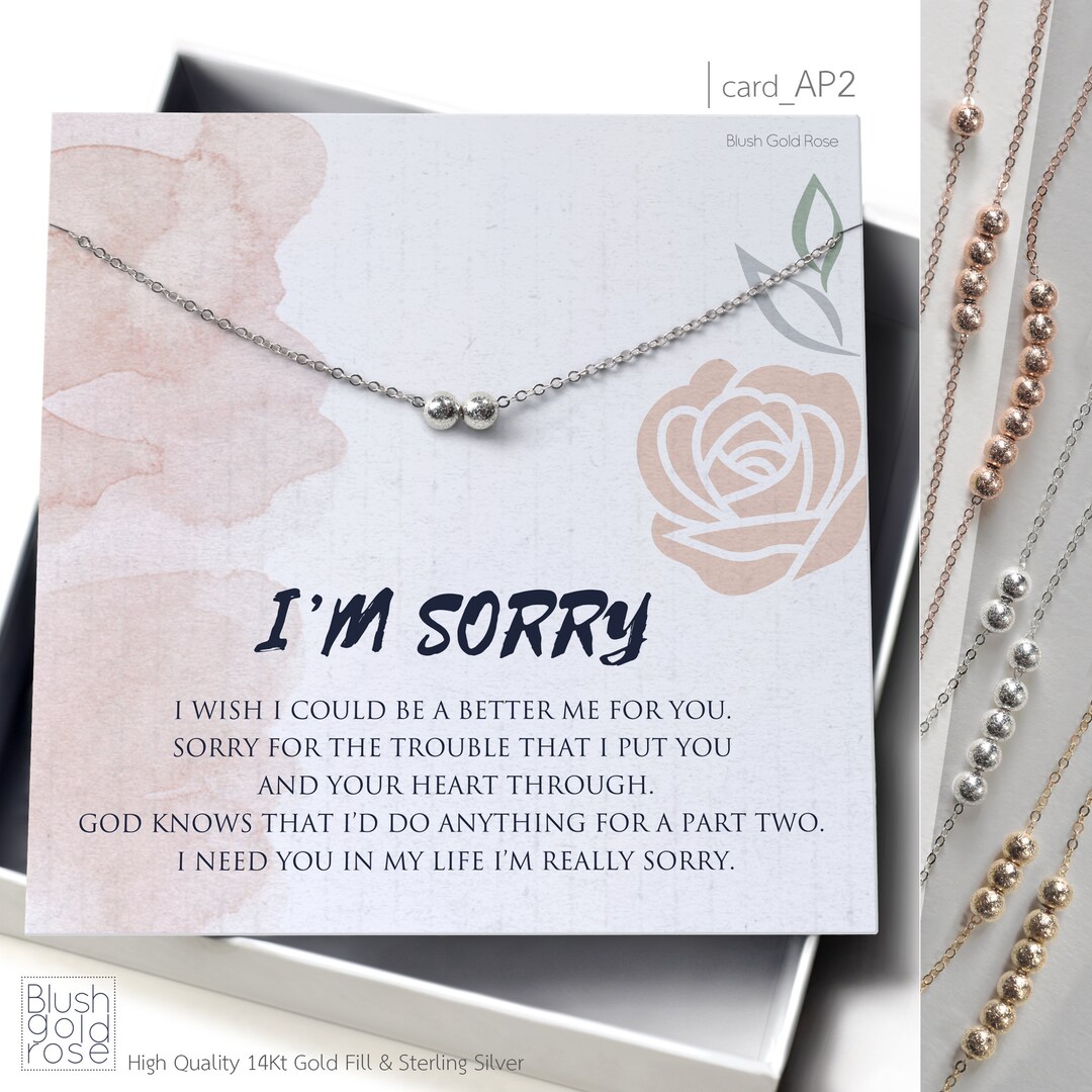 Apology Gift for Her Tiny Glitter Bead Necklace Apology Gift Please ...