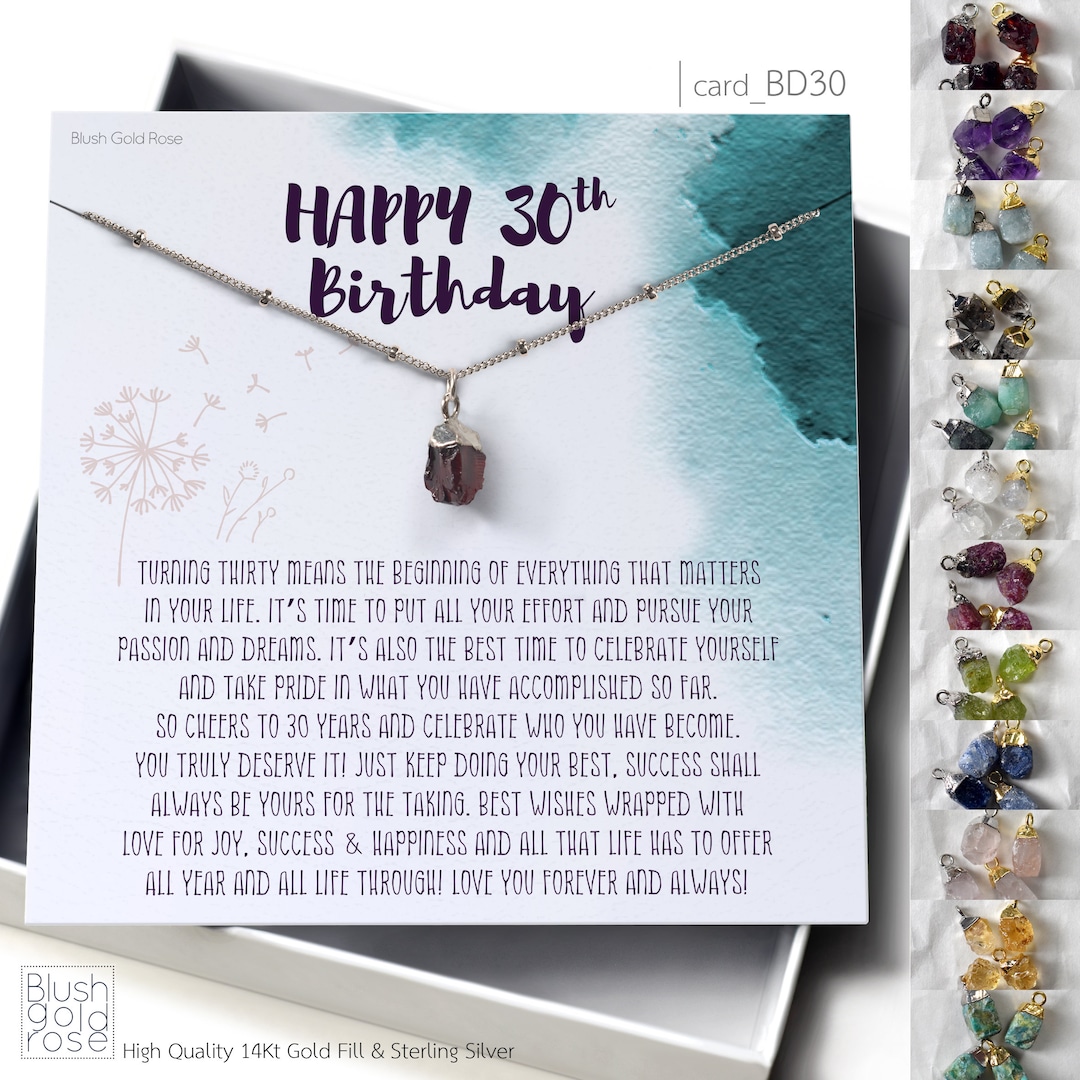 RHEA Natural Raw Birthstone Necklace Custom Rough Birthstone30th ...