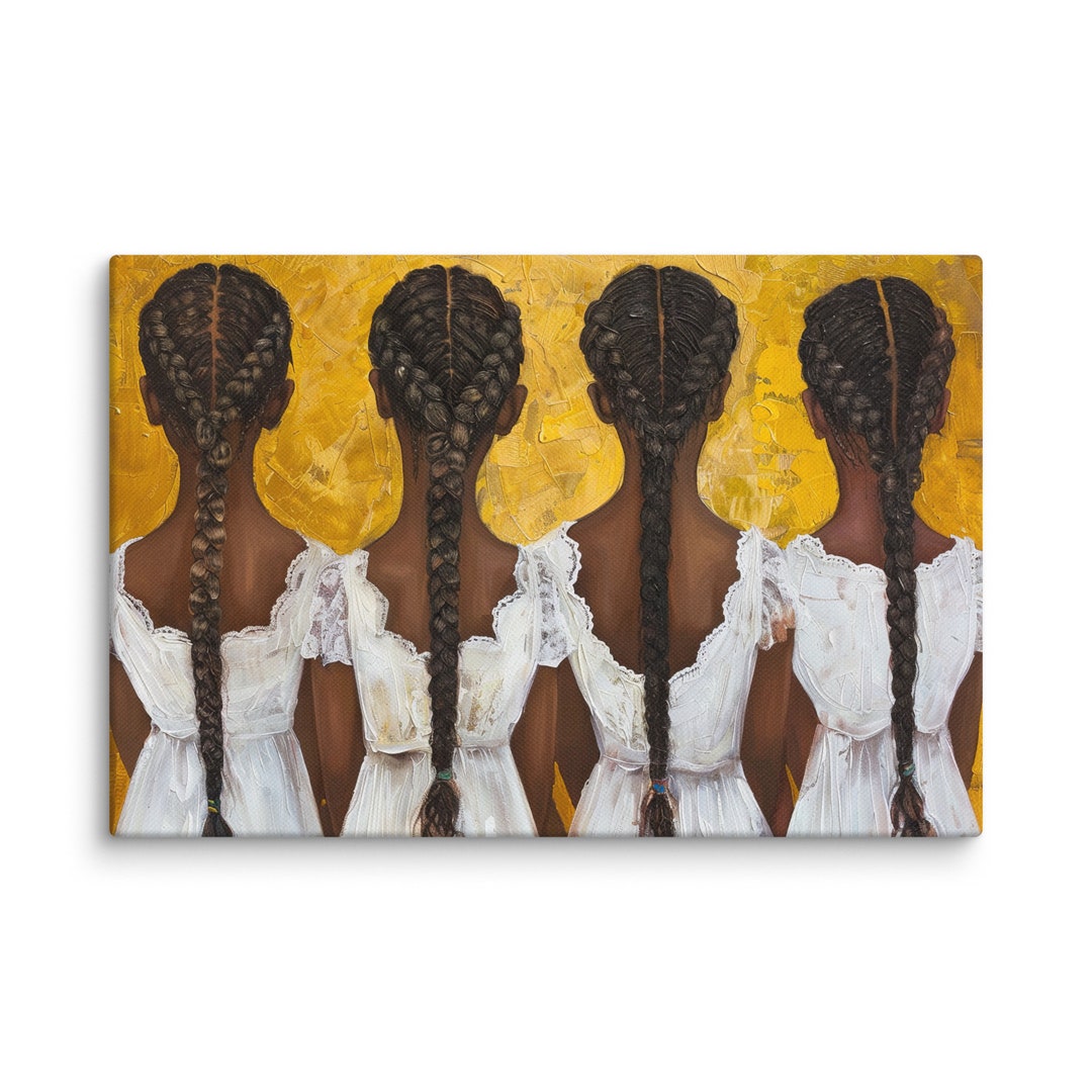 African American Girl Hair Series frilly Girls II Gullah Art, Black ...