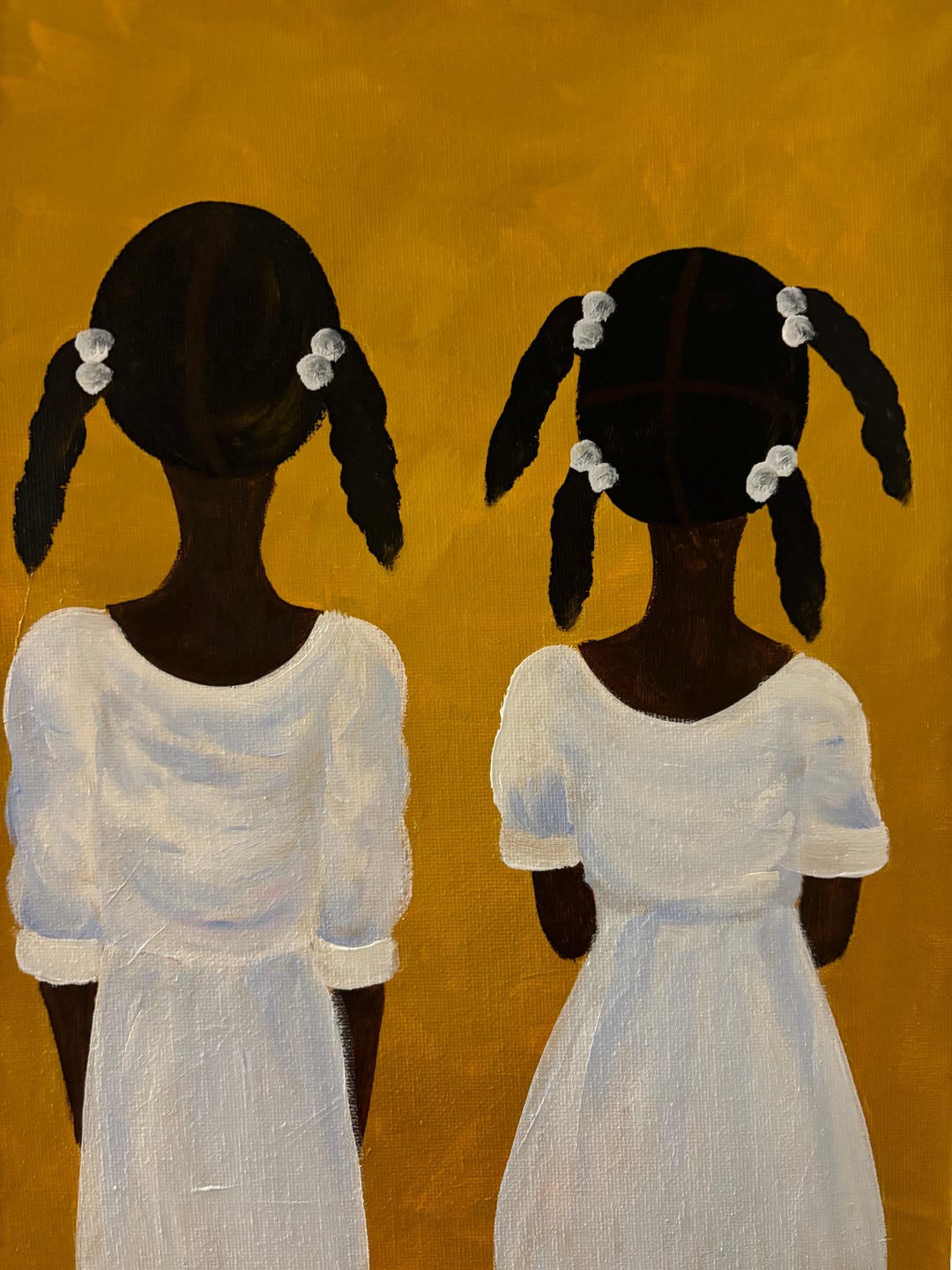 African American Girl Hair Series “two Sisters” Gullah Art, Black Folk ...