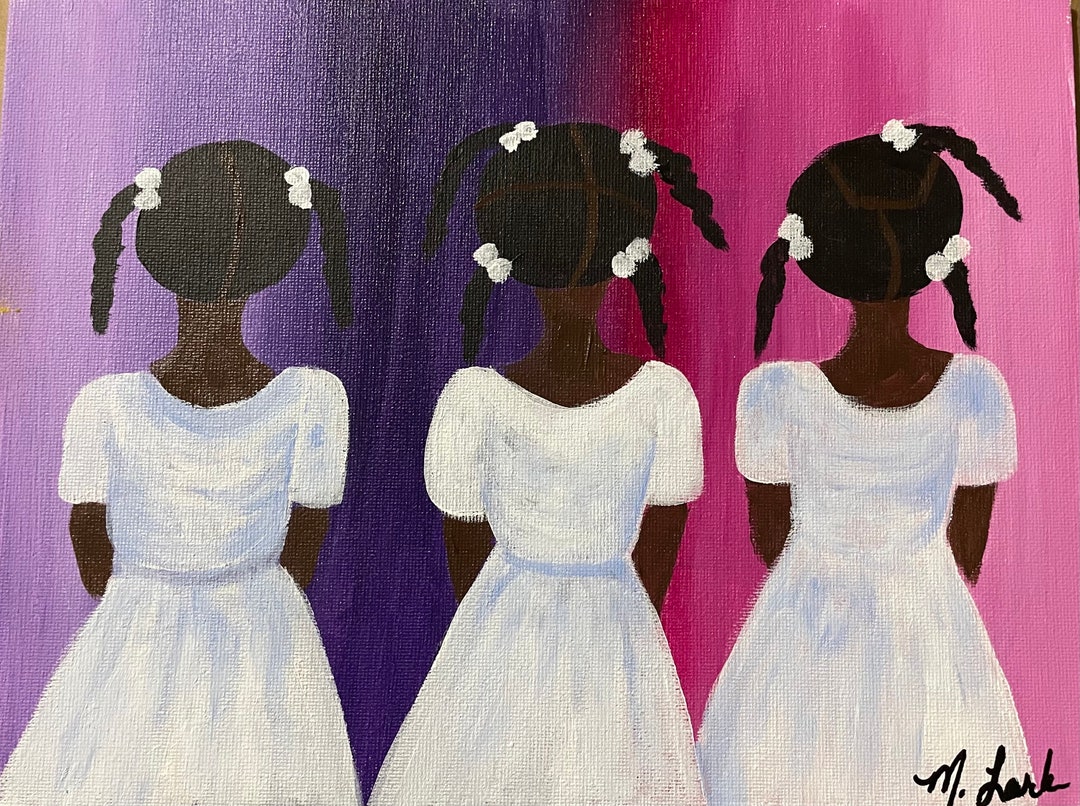 African American Art | Girl Hair Series | Gullah Art | Black Folk Art ...