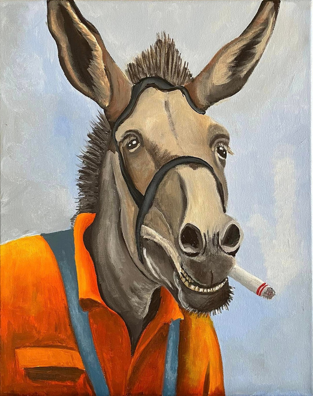 Original Acrylic Painting Donkey in a Suit Seven Deadly Sins sloth ...