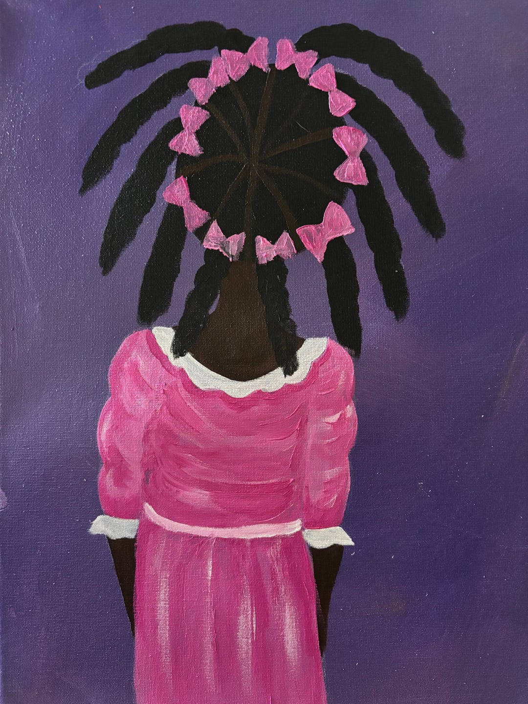 African American Girl Hair Series “pink Crown” Gullah Art, Black Folk ...