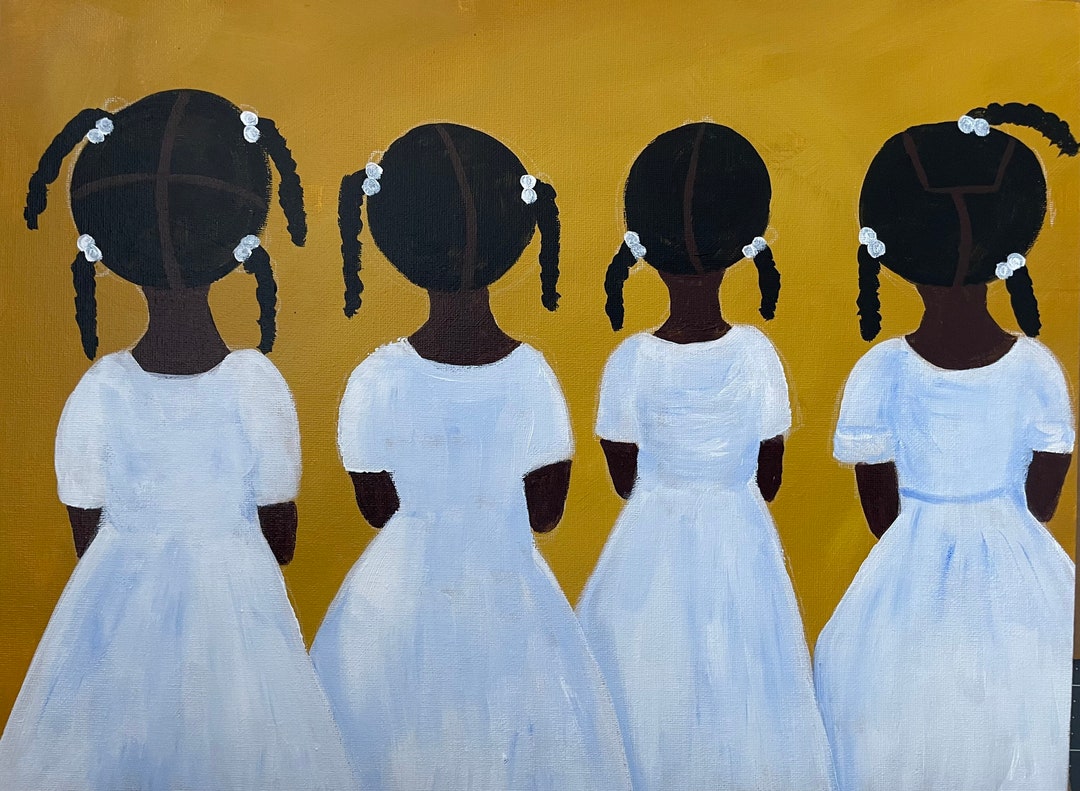 African American Girl Hair Series “christening” Gullah Art, Black Folk ...