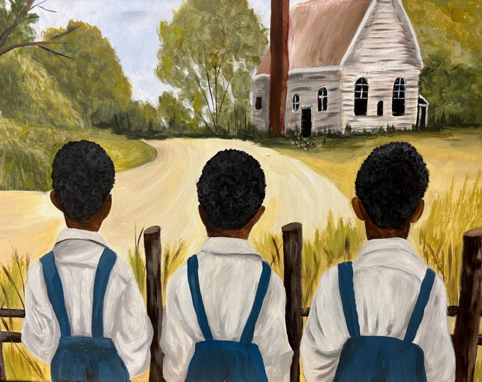 African American Black Boy Joy Series “the Old Church House” Gullah Art ...