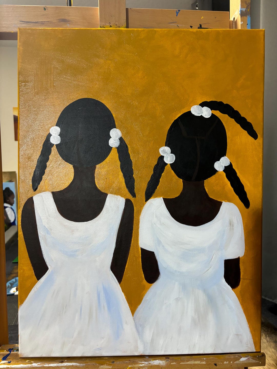 African American Girl Hair Series “two Sisters” Gullah Art, Black Folk ...