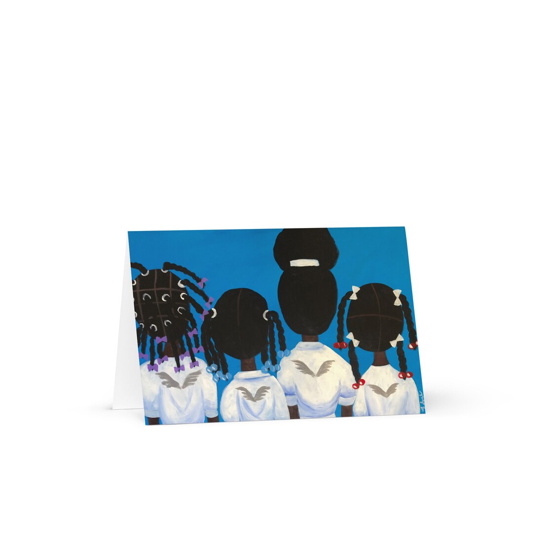 African American Kids Original Art Greeting Card - Etsy