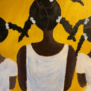 African American Girl Hair Series “three Sisters” Gullah Art, Black ...