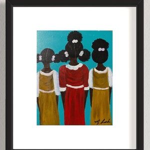 African American Girl Hair Series Gullah Art Black Folk Art - Etsy