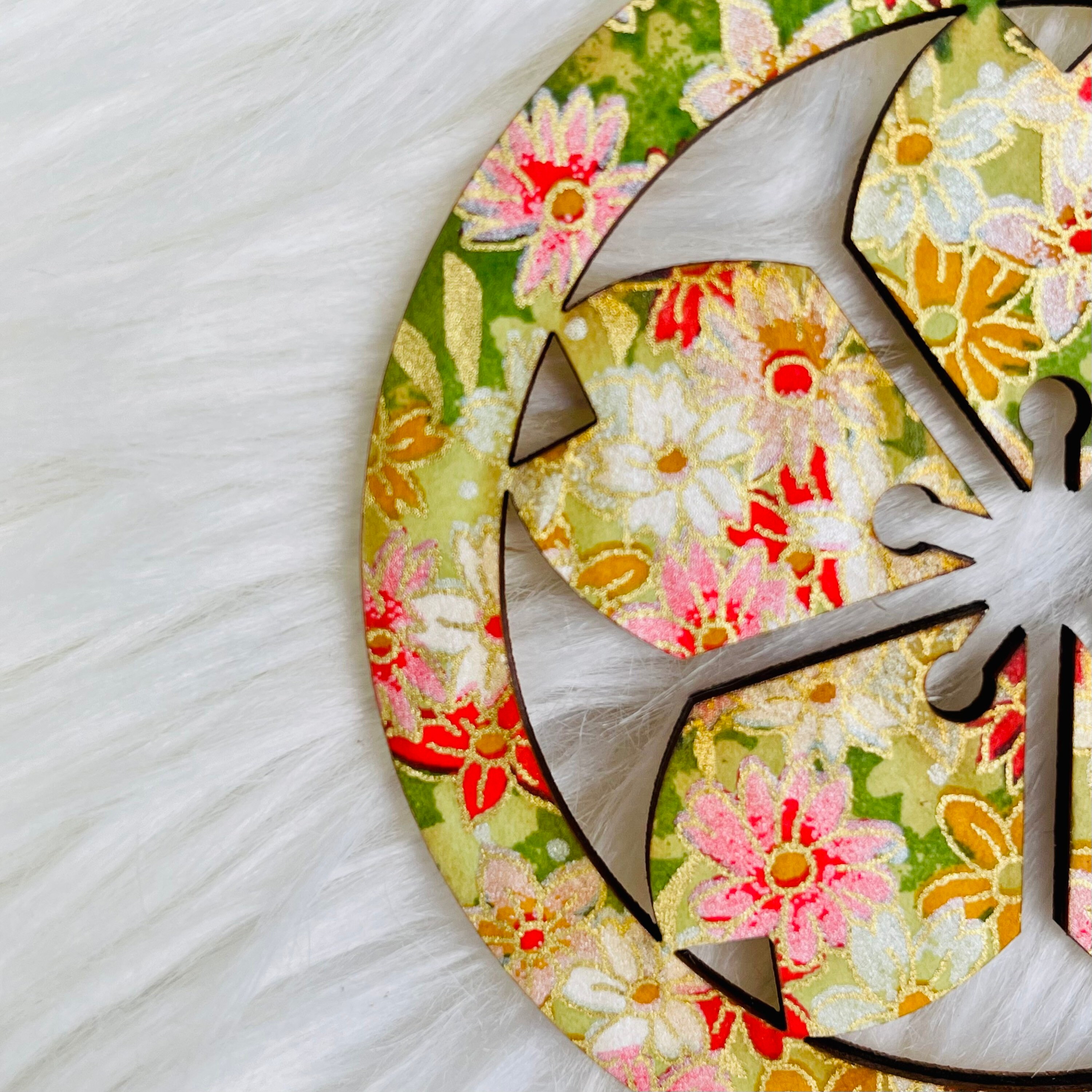 Japanese Style Yuzen Chiyogami Washi Wood Christmas Ornament Flower Cherry Blossom - Etsy