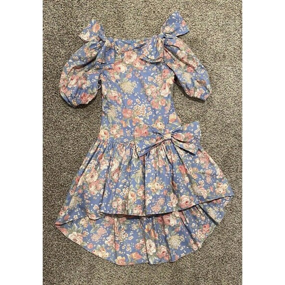 Vintage Cottage Core Floral Costume Poofy Bow Handmade Dress | Etsy