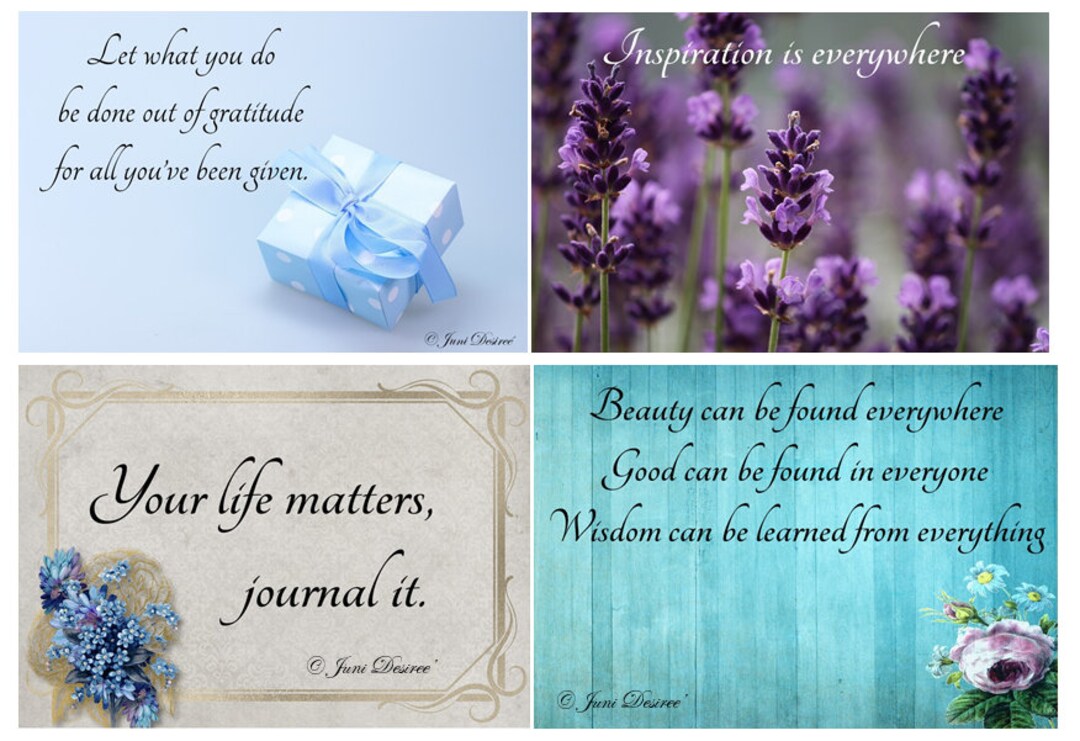 30 Quote Cards, Inspiring Journal Cards With Sentiments for Junk ...
