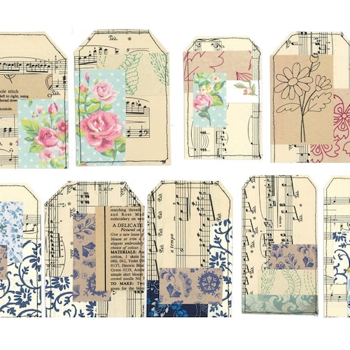 Printable Collage Tags Instant Digital Download | Etsy