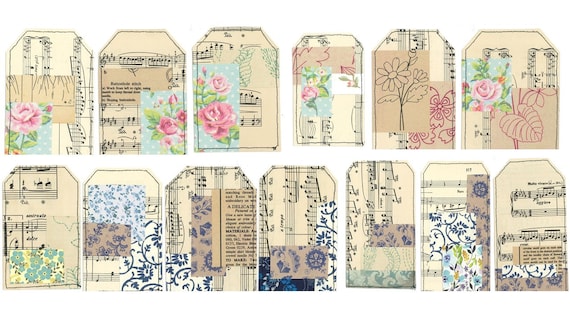 Printable Collage Tags Instant Digital Download - Etsy Canada