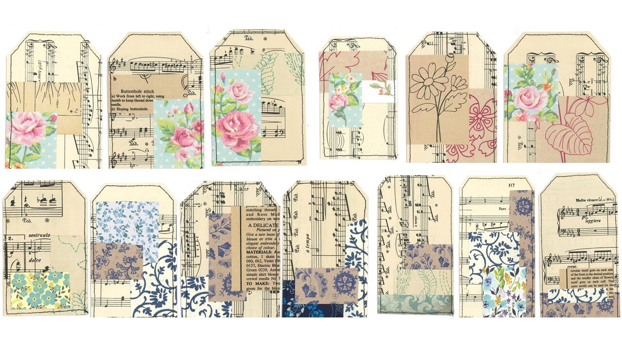 Printable Collage Tags Instant Digital Download | Etsy