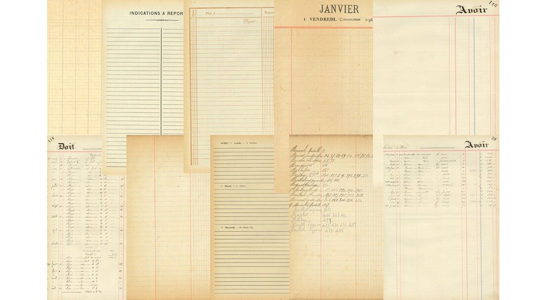 15 Vintage French Ledger Printable Papers, Instant Download - Etsy