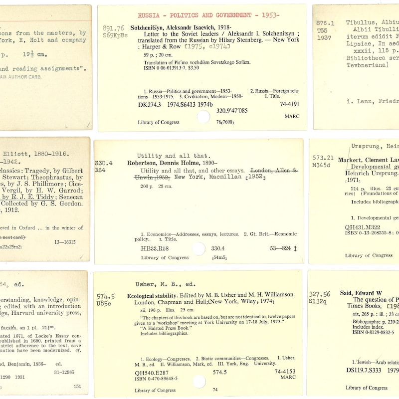 Library Card Catalog - Etsy