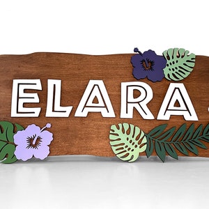 Tropical Name Sign, 3D Wood, Safari Nursery Decor, Personalized - Etsy