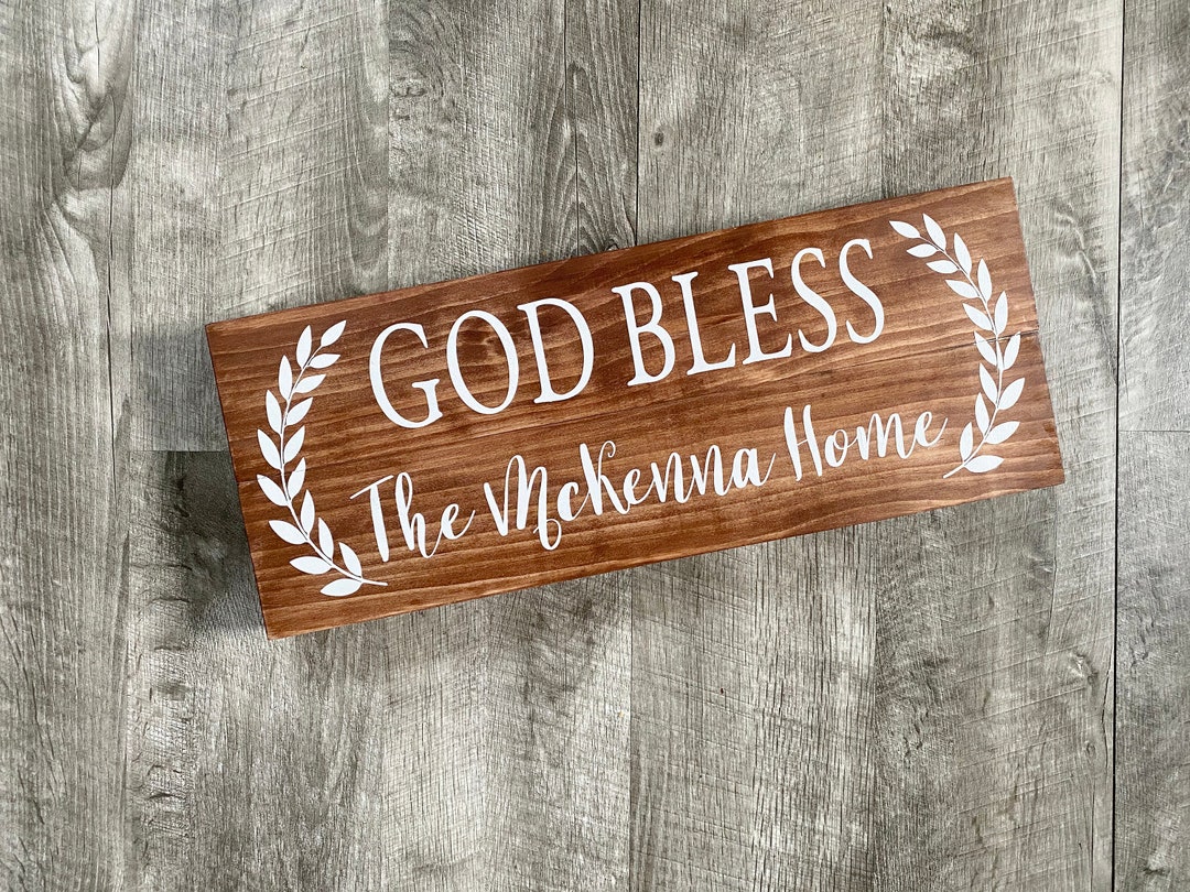 God Bless This Home CUSTOM PERSONALIZED Sign, Double Panel, With Last ...