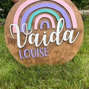 Boho Rainbow Sign 3D, Customized Baby Name Sign, Children's Nursery ...