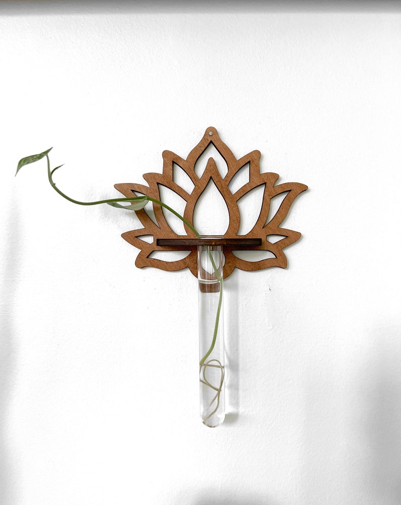 Wood Lotus Flower Propagation Station Wall Hanging Modern - Etsy