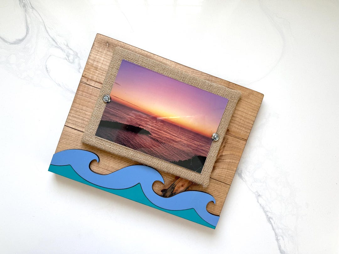 Coastal Decor Beach Wave Frame, Wedding Gift, New Home, Vacation Photos ...
