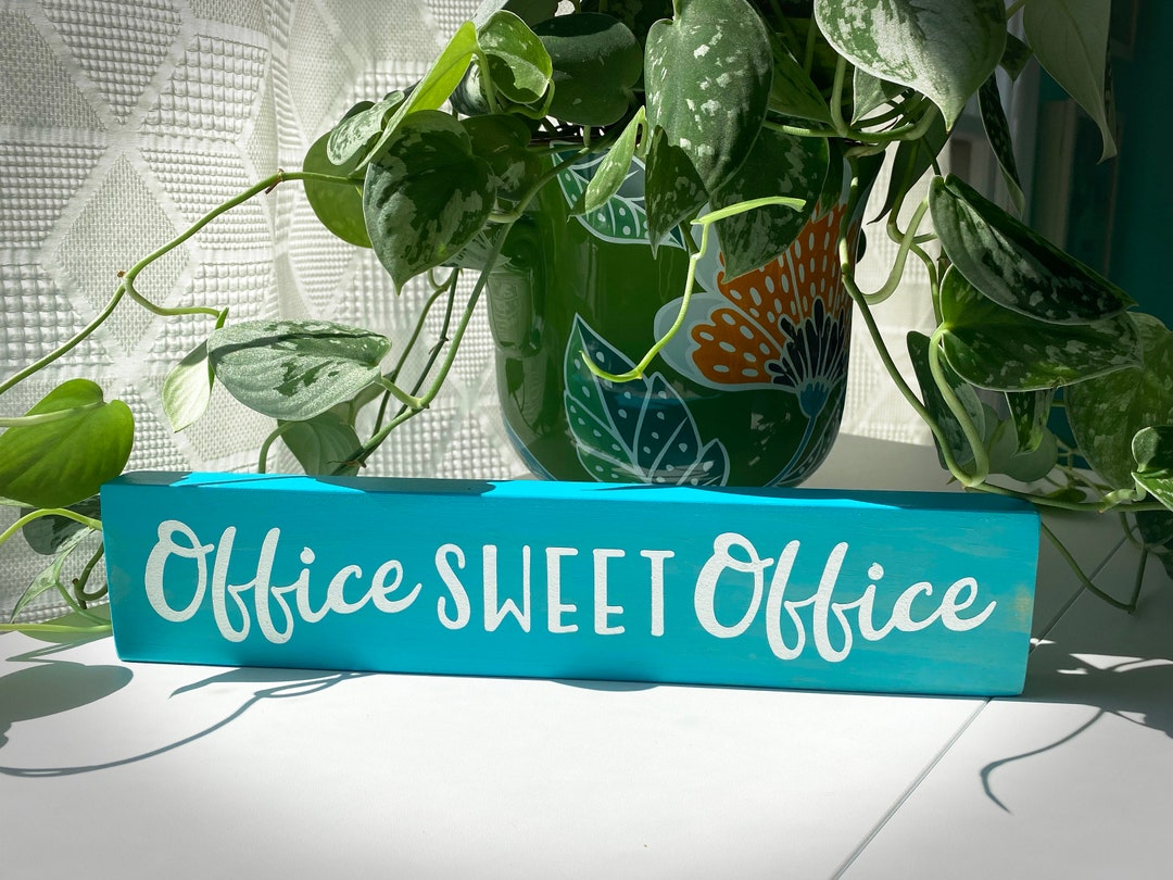 Hand Painted Wood Desk Sign, Office Sweet Office Decor - Etsy