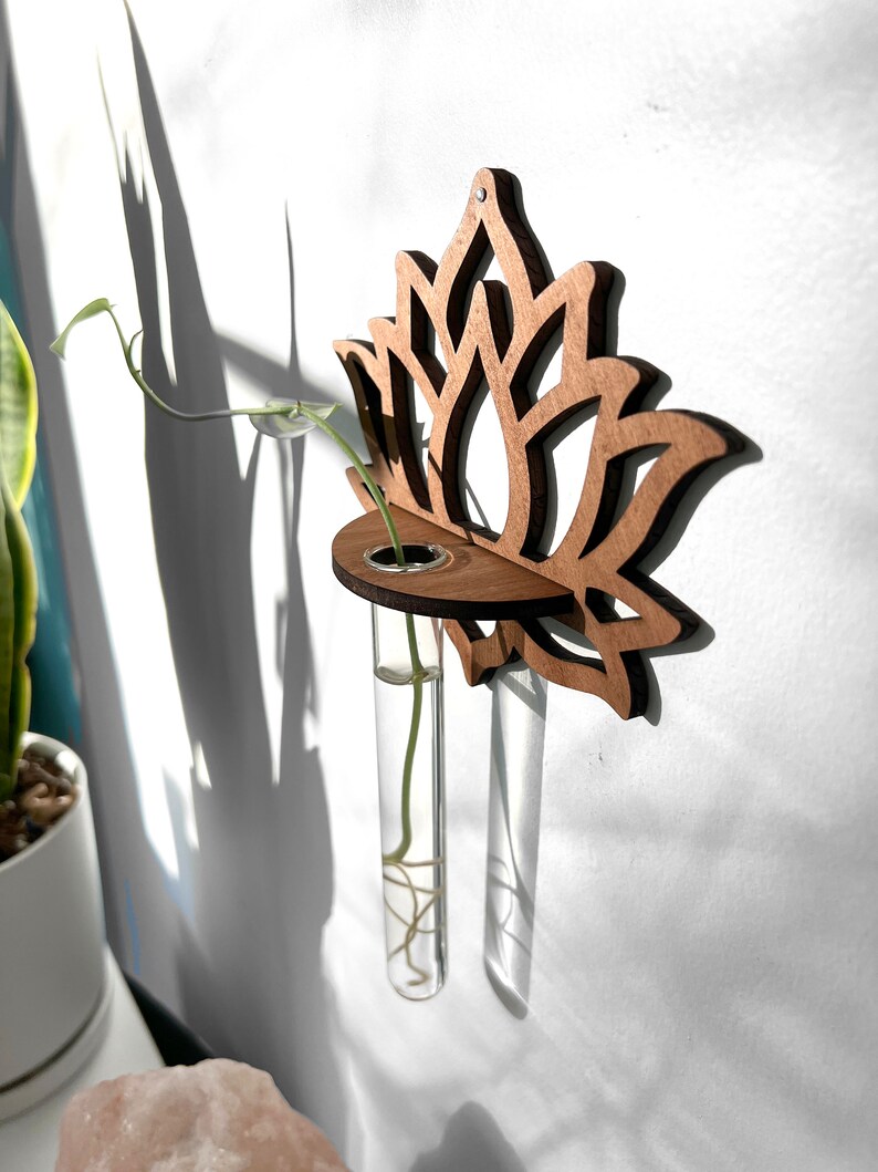 Wood Lotus Flower Propagation Station Wall Hanging Modern - Etsy