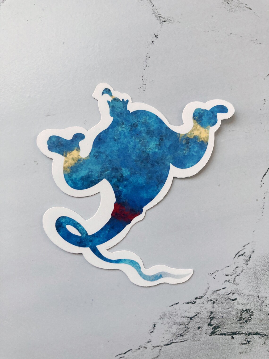 Aladdin / Genie / Genie in the lamp / Disney watercolor glossy | Etsy