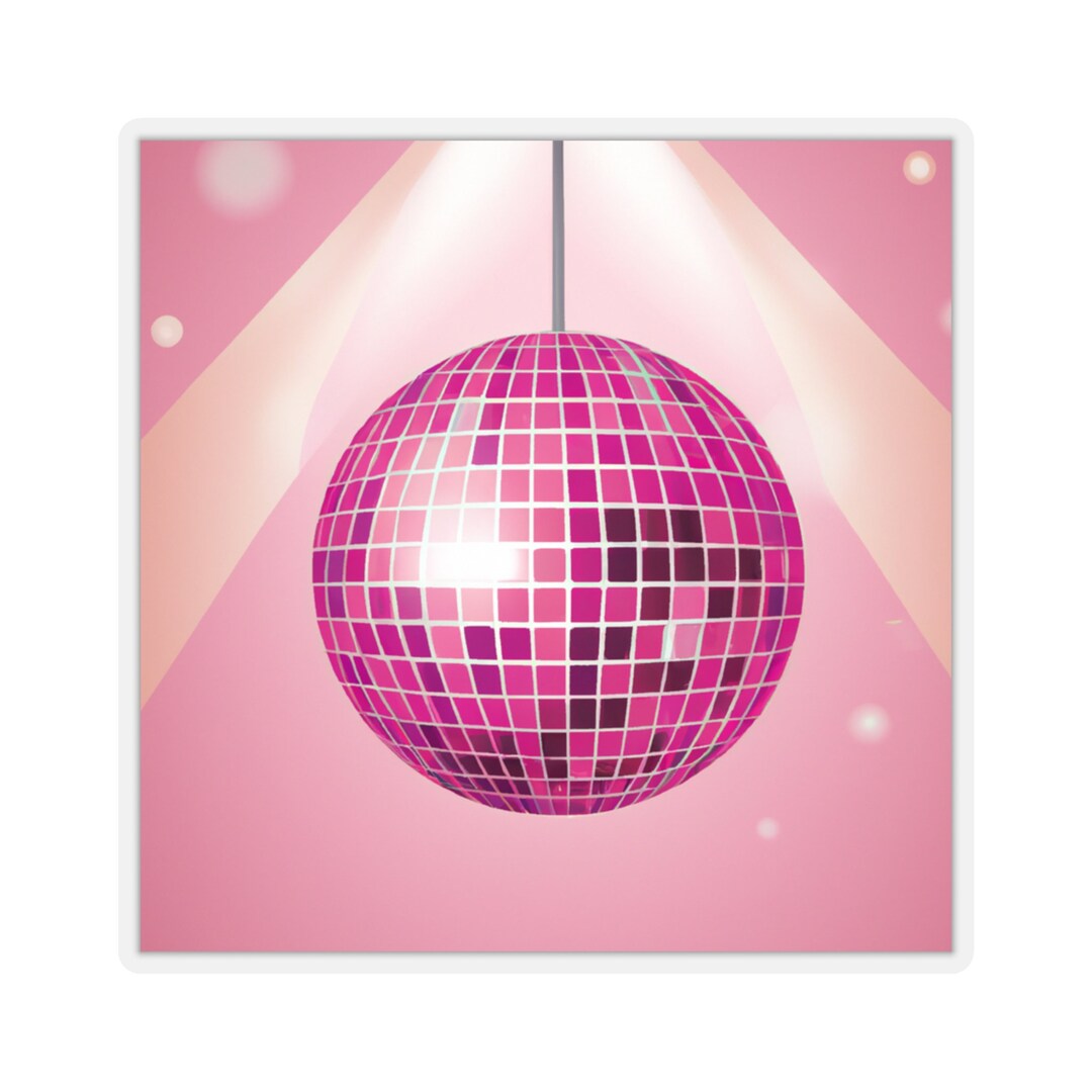 Pink Disco Ball Sticker, Retro Sticker, Retro Disco Ball Sticker, Pink ...