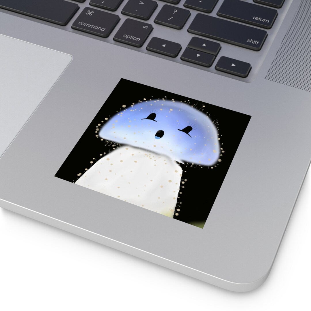 Blue Mushroom Sticker, Cute Stickers, Indoor and Outdoor Sticker, Plant ...