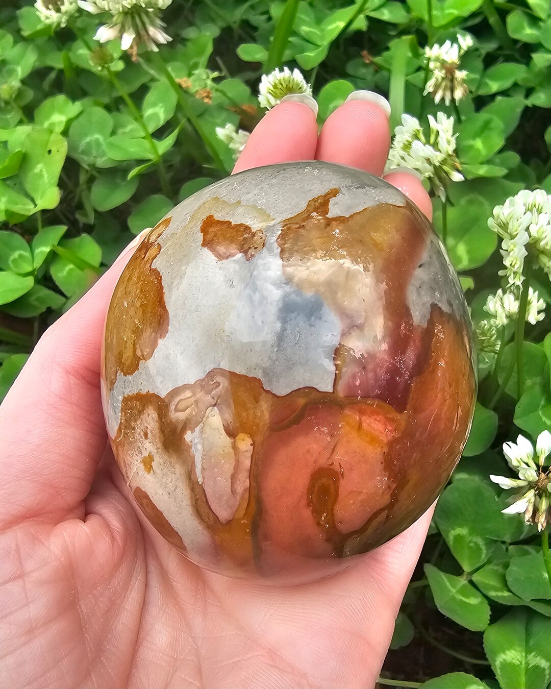 Polychrome Jasper Palm Stone, Crystal Palm Stone, Natural Polychrome ...