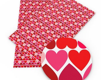 Red heart fabric | Etsy
