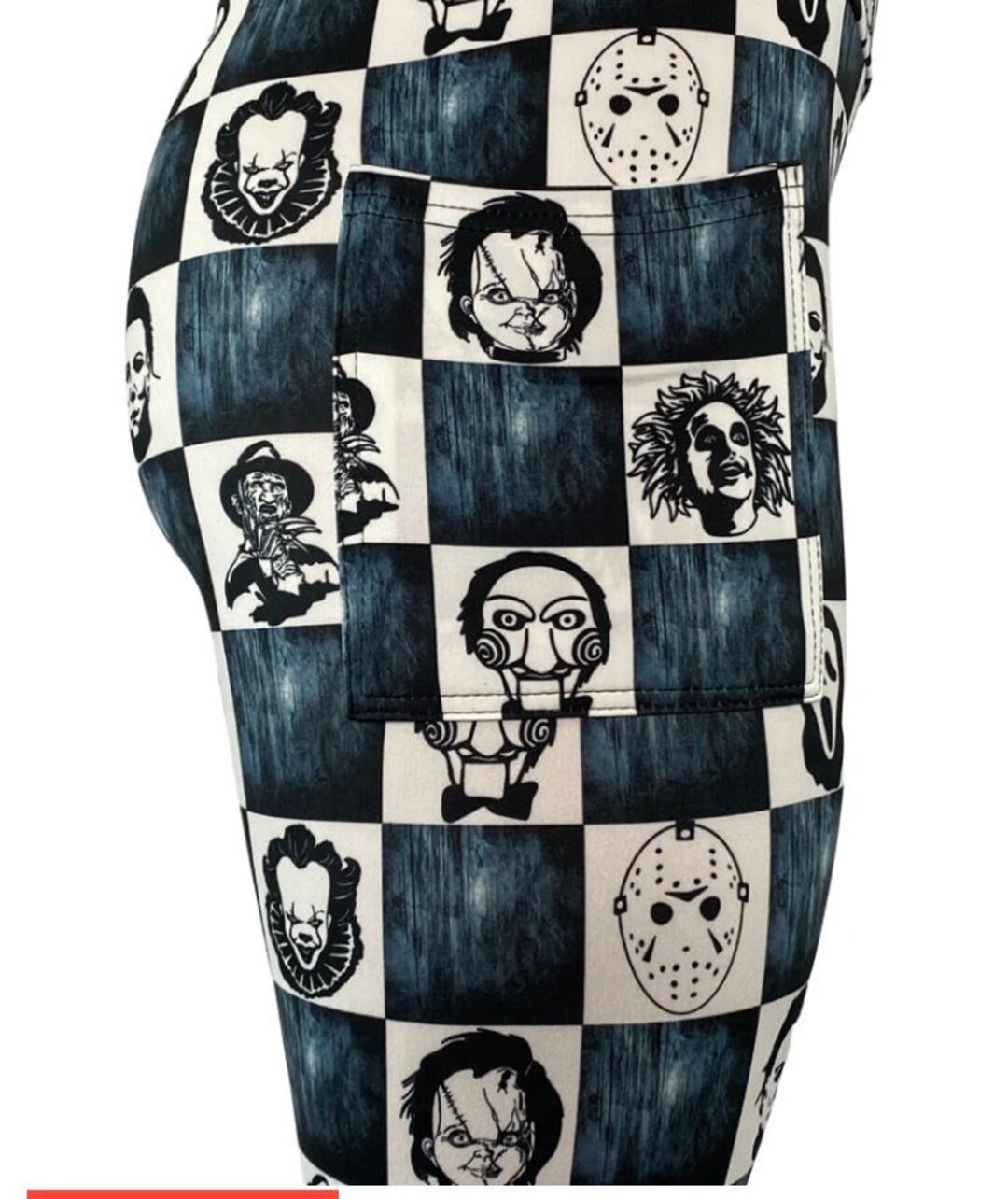 Super Buttery Soft Character Leggings -checkerboard Horror - Etsy