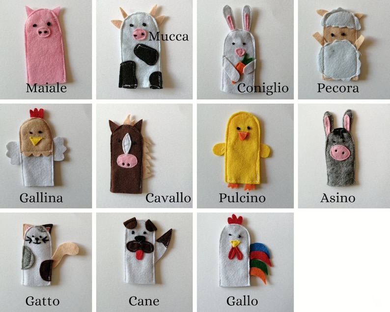 Animal Toe Puppets From the Forest Farm of the Savannah Meadow, Animal ...
