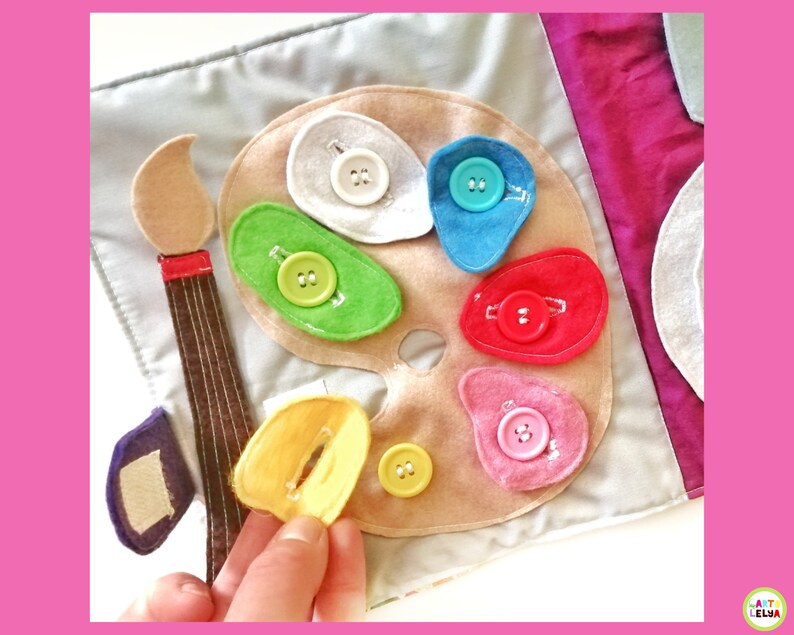 Color Palette Activity With Buttons, Handmade Quiet Book for Kids 3 ...