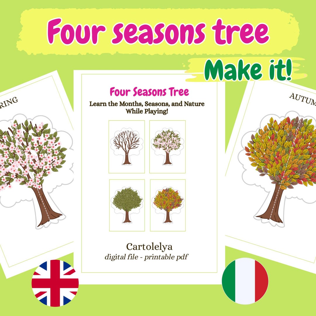 3D Four Seasons Tree – Printable Craft for Kids, Learn Months, Seasons ...