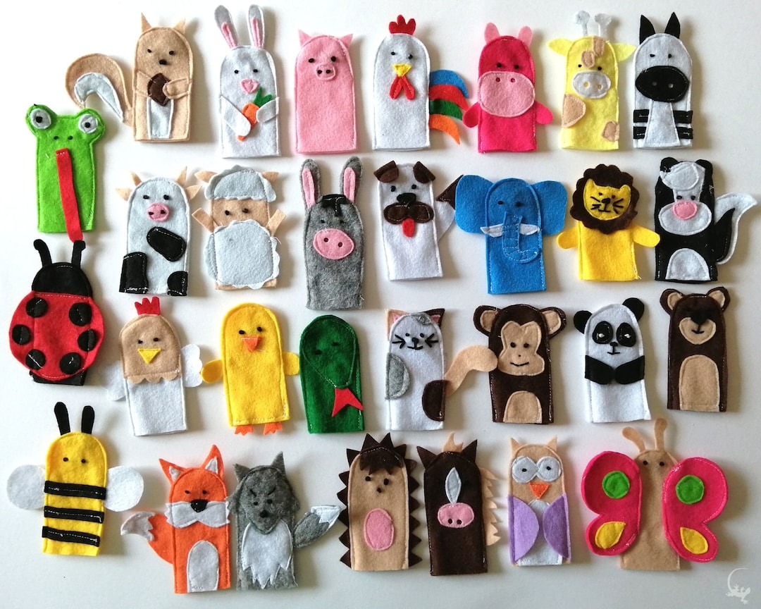 Animal Toe Puppets From the Forest Farm of the Savannah Meadow, Animal ...