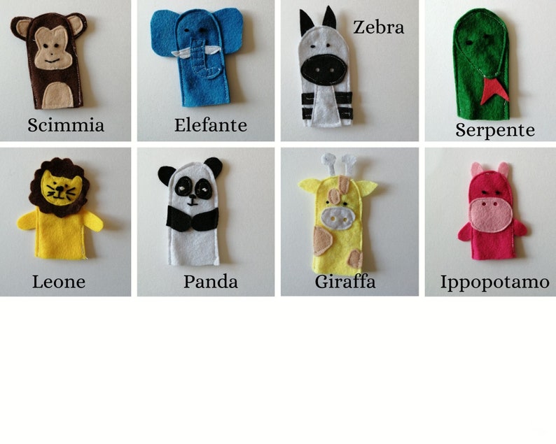 Animal Toe Puppets From the Forest Farm of the Savannah Meadow, Animal ...